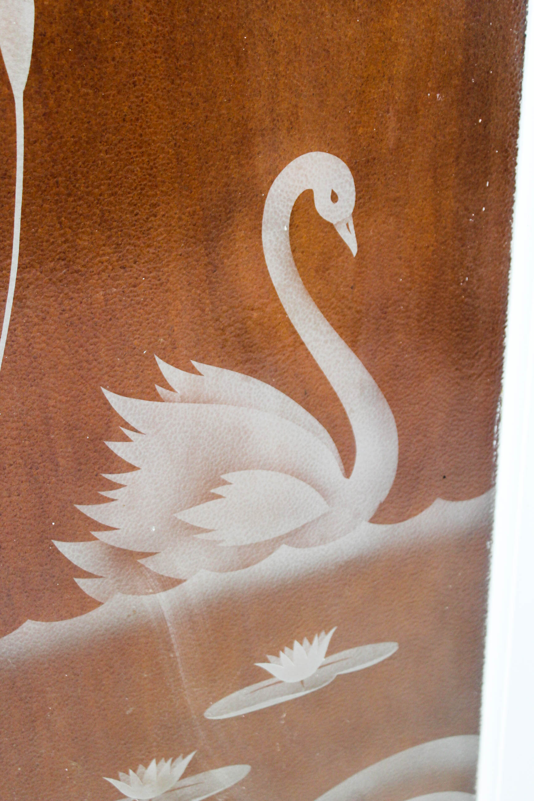 Swan Etched Feature Door | Renovators Paradise Feature Door