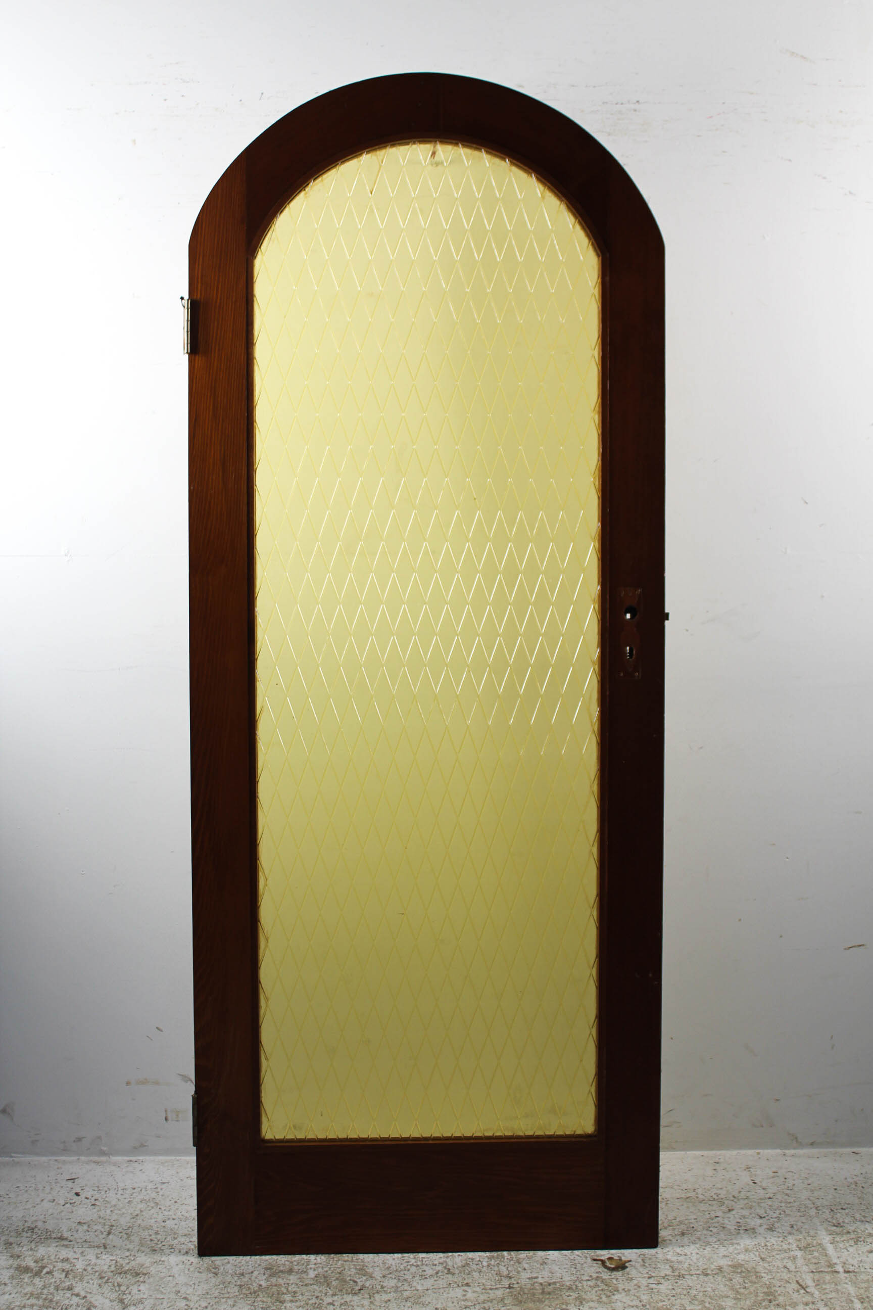 Arched Amber Glass Door | Renovators Paradise - Recycled Doors