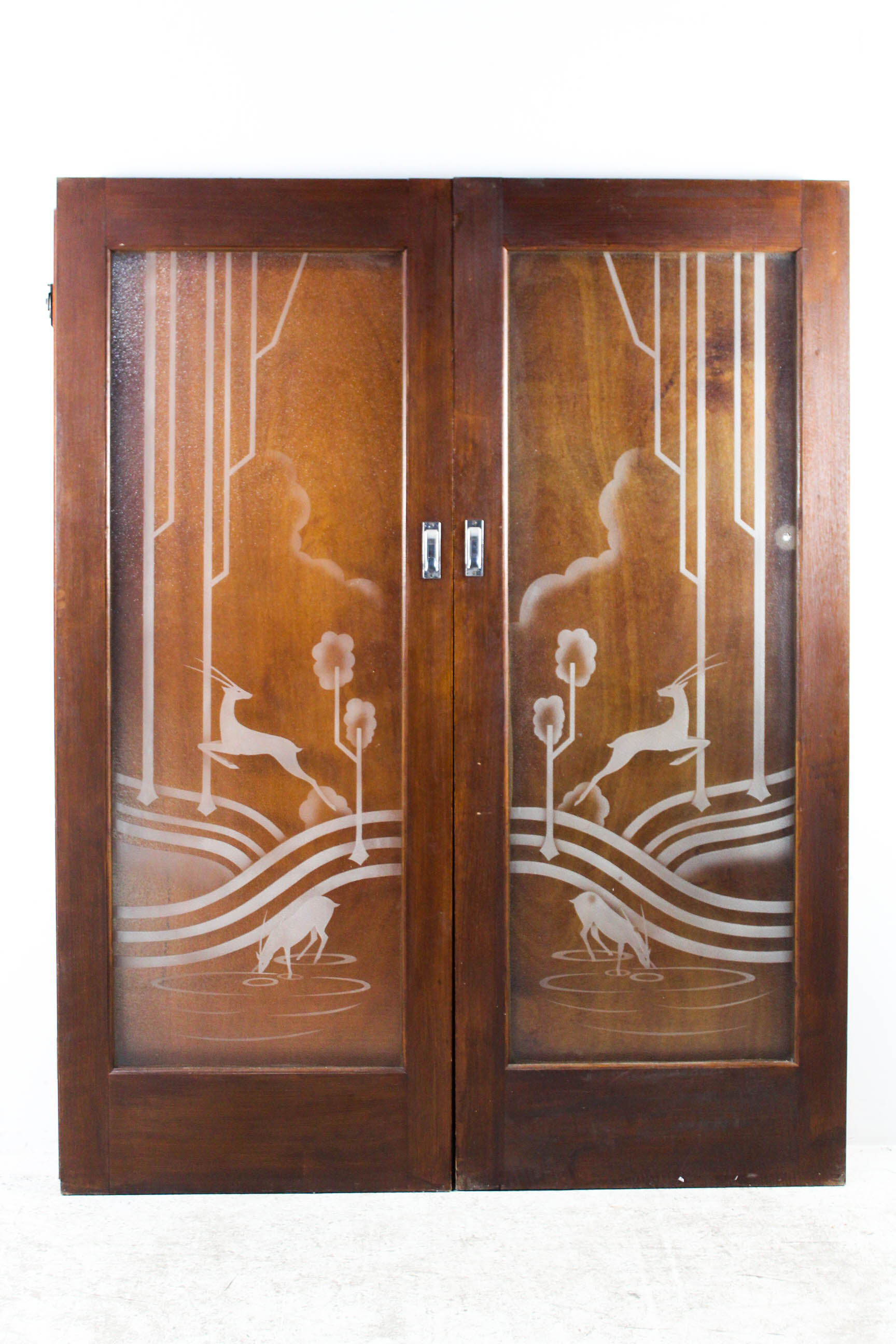 Northcote Etched Door Set | Renovators Paradise - Recycled Doors
