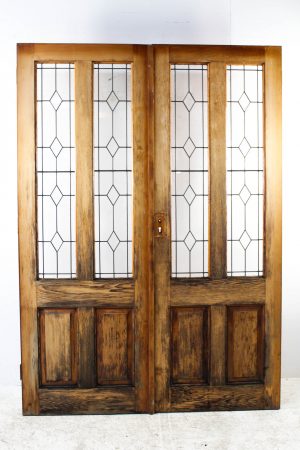 Oversized Leadlight Door Set | Renovators Paradise Leadlight Door Set