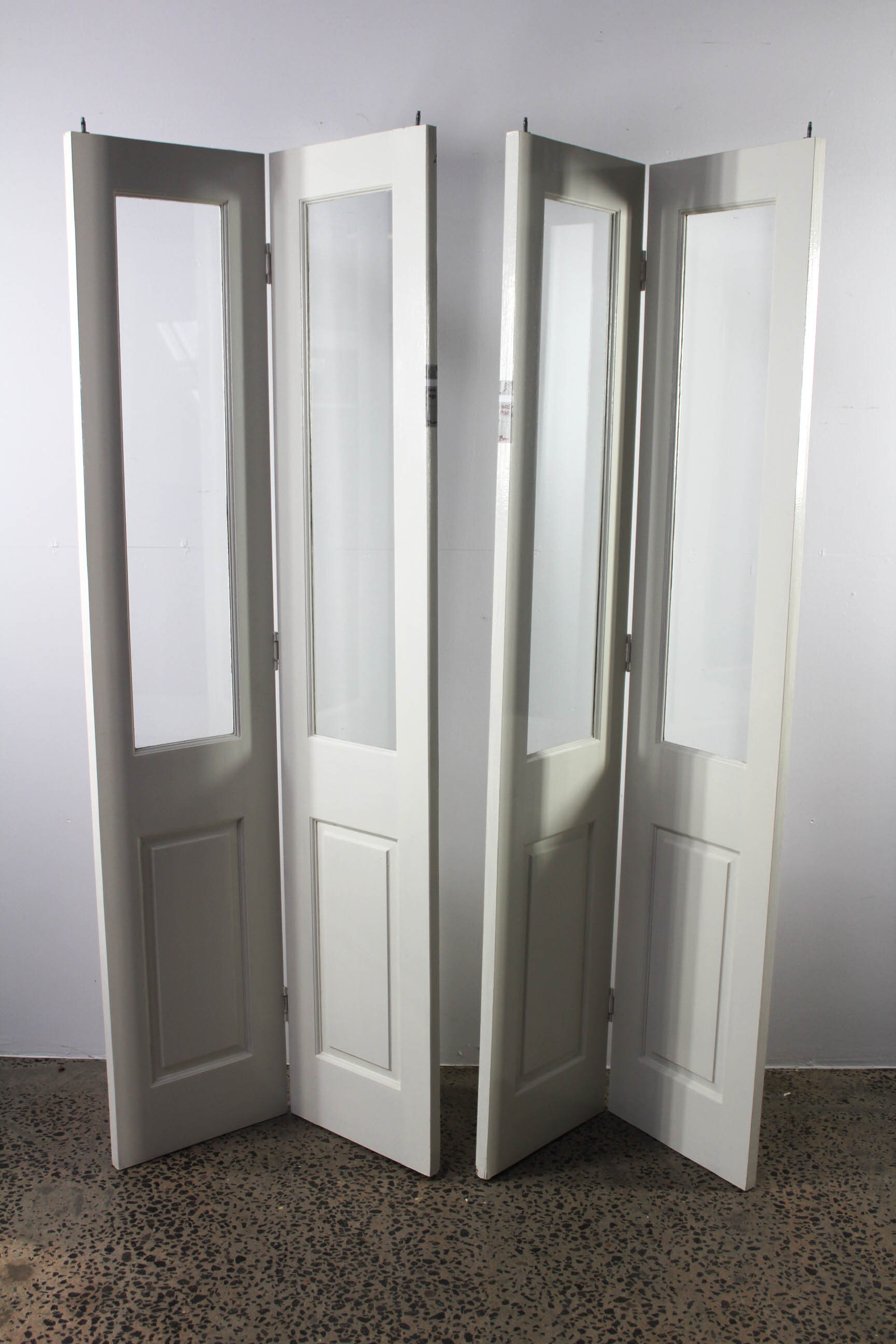 Clear Glass Bi Folding Set | Renovators Paradise Keysborough Showroom