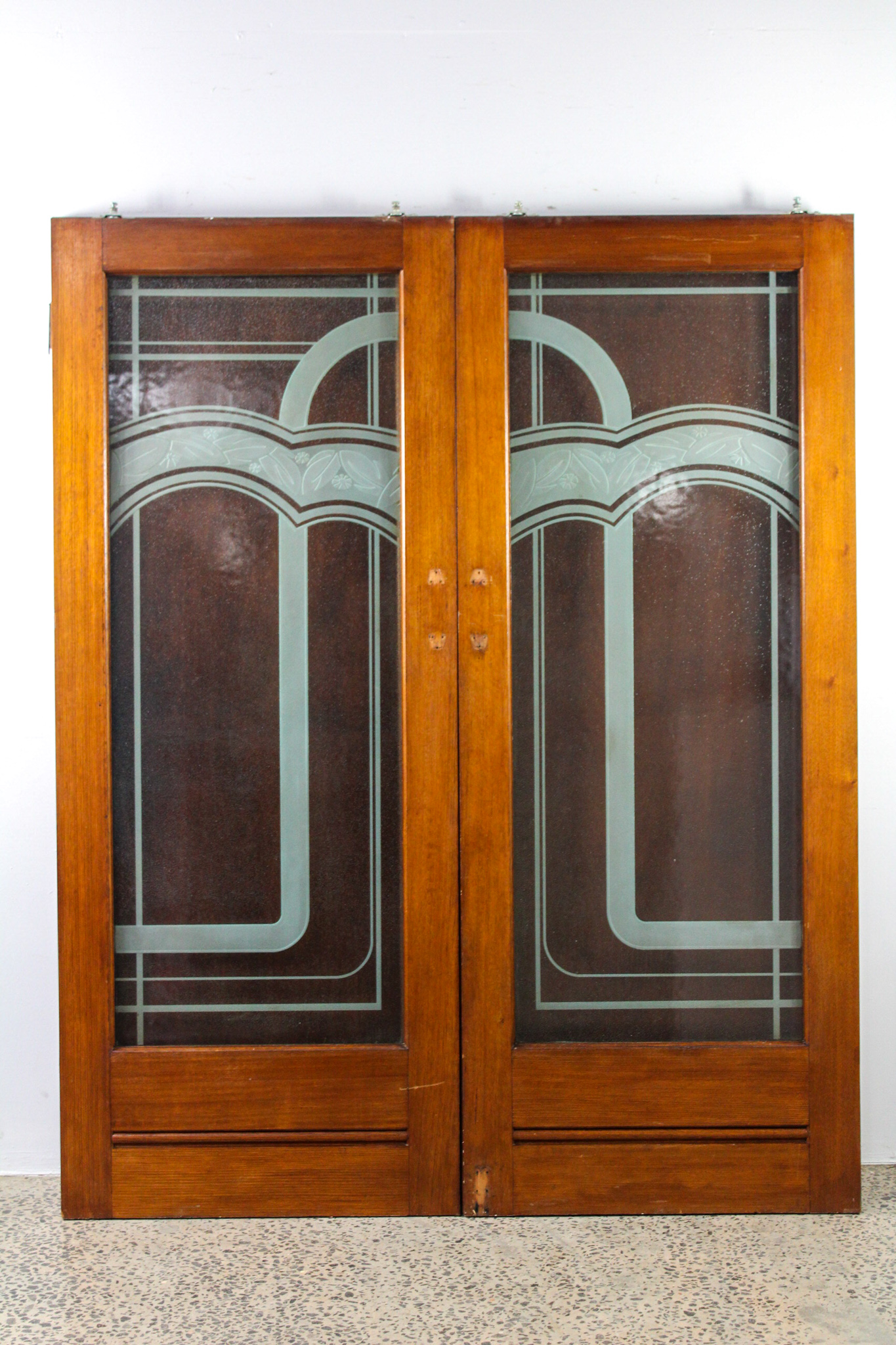 Incredible Etched Door Set | Renovators Paradise - Art Deco Doors