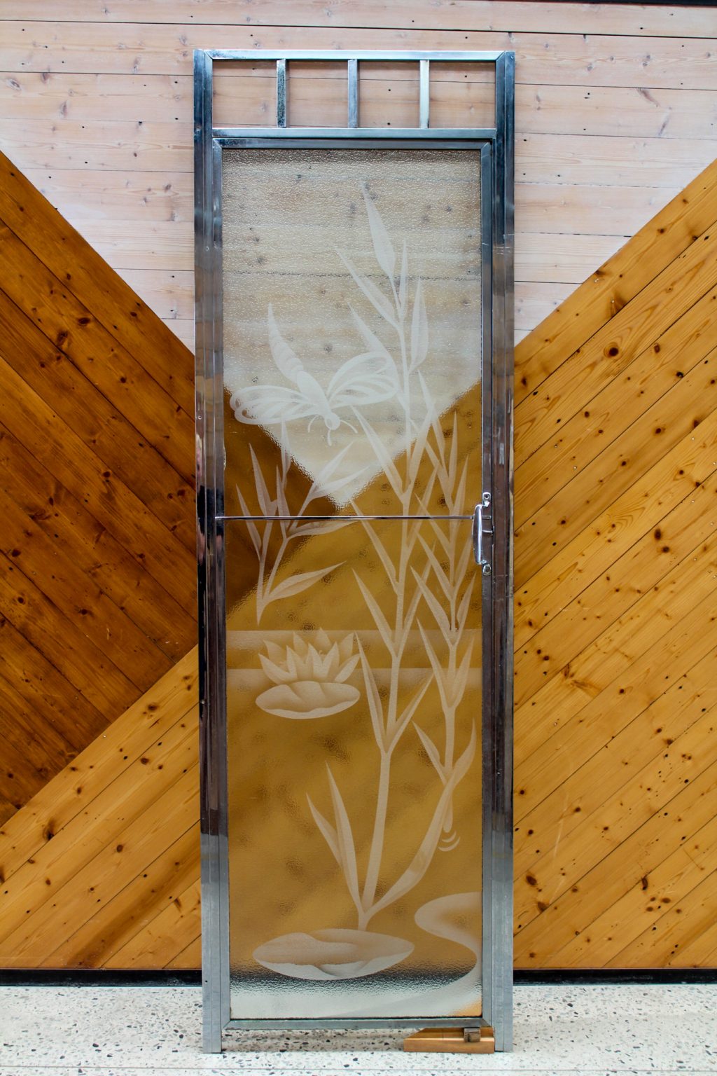 Deco Etched Shower Screen | Renovators Paradise - Vintage Bathrooms